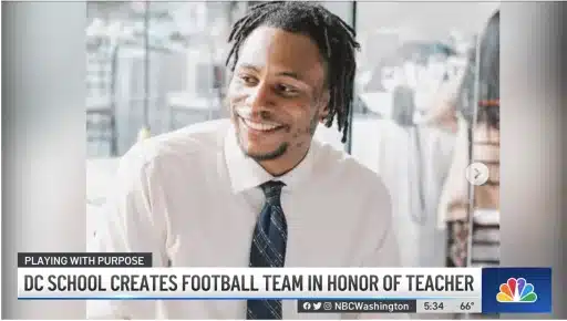 NBC 4: "DC School's First Football Program Dedicated to Teacher Who ...